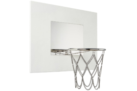 Score The CB2 White Leather Mini Basketball Hoop | Man of Many