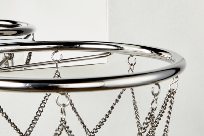 Score The CB2 White Leather Mini Basketball Hoop | Man of Many